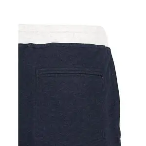 Brunello Cucinelli Navy Cotton And Linen Blend Trousers