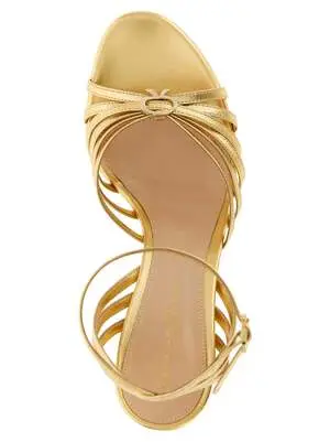 GIANVITO ROSSI Rita Metallic Nappa Leather Platform Sandals - Gold