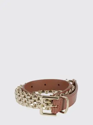 Max Mara Leather And Metallic Chain Belt - Brown