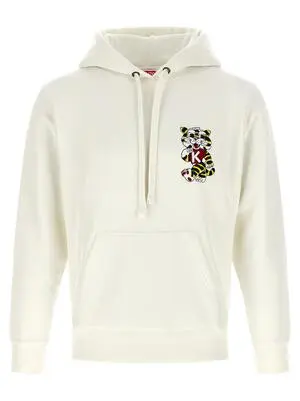 Kenzo Wild Tiger Embroidered Hoodie - White
