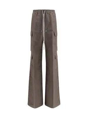 Rick Owens Cargo Beltas Pants Wide Leg - Gray