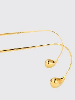 Bottega Veneta Aviator Sunglasses With Gold Tone Accents - Black