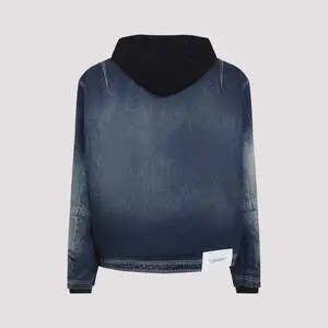 Off-White Cherry Fleece Hooded Denim Jacket