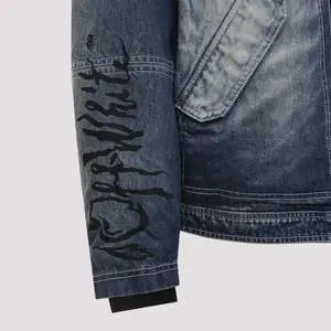 Off-White Cherry Fleece Hooded Denim Jacket