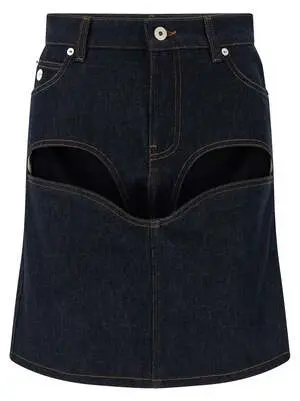 JEAN PAUL GAULTIER Denim Mini Skirt With Cutouts - Blue