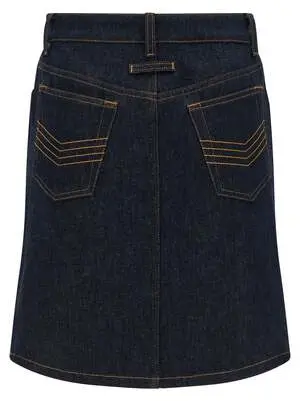 JEAN PAUL GAULTIER Denim Mini Skirt With Cutouts - Blue