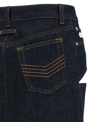 JEAN PAUL GAULTIER Denim Mini Skirt With Cutouts - Blue