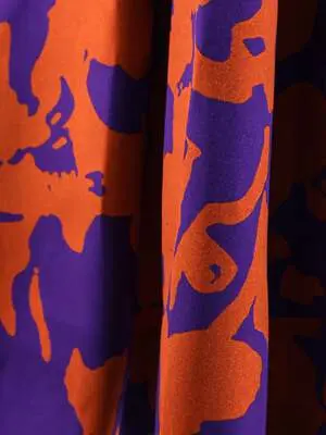 Dries Van Noten Soni Printed Viscose A-line Skirt - Orange