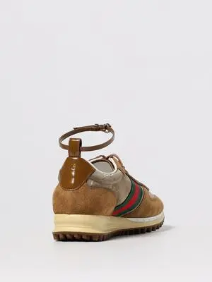 Gucci Calf Skin Sneakers With Horsebit Detailing - Cream
