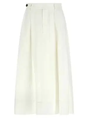 Brunello Cucinelli Sartorial Midi Skirt - White