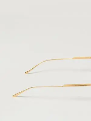 Bottega Veneta Round Frame Sunglasses In Yellow Gold