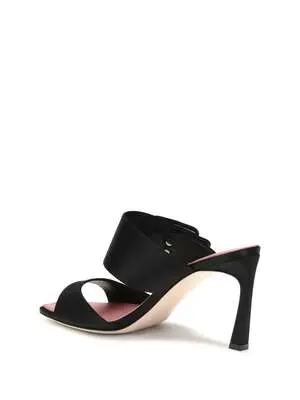 ROGER VIVIER Trompette Mules Sandals With Crystal Buckle - Black