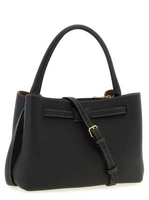TOD'S Tim Mini Handbag In Hammered Calf Leather - Black