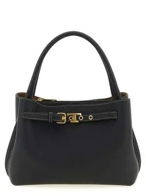 TOD'S Tim Mini Handbag In Hammered Calf Leather - Black