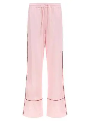 Off-White Jacquard Satin Pajama' Pants - Pink