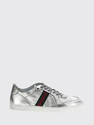 Gucci Lamb Leather Sneakers - Silver