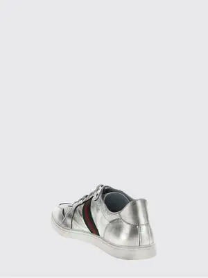 Gucci Lamb Leather Sneakers - Silver
