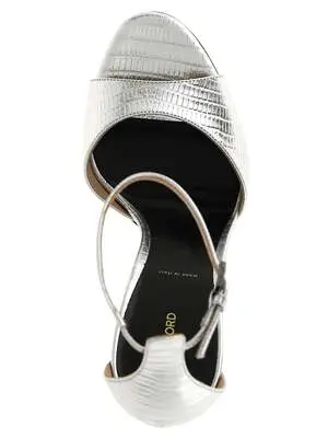 TOM FORD Tejus Snake Print Metallic Leather Stiletto Sandals