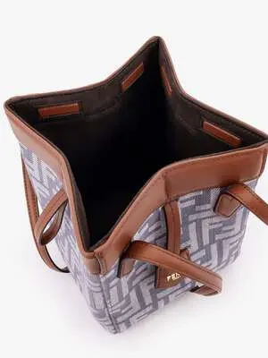 Fendi Origami Mini Ff Jacquard Fabric And Leather Shoulder Bag - Multicolor