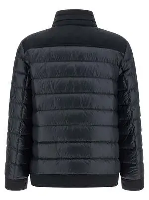 Moncler Origan Down Jacket With High Neck And Removable Hood - Blue