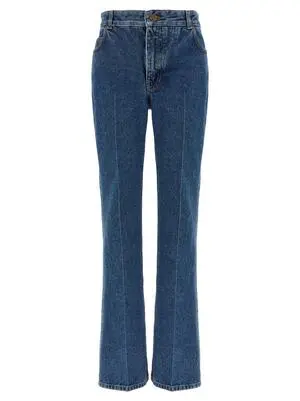Balmain High Waist Embroidered Jeans