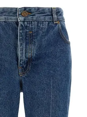 Balmain High Waist Embroidered Jeans
