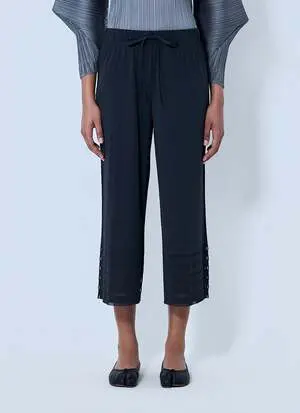Issey Miyake Pleated Wide-leg Trousers - Black
