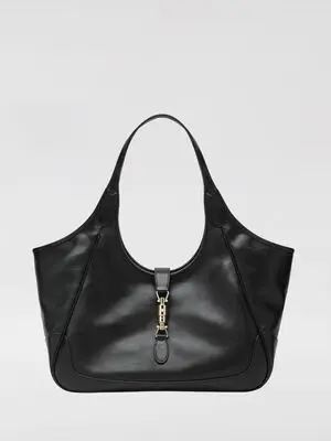 Gucci Shoulder Bag With Gold Tone Clasp - Black