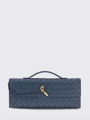 Bottega Veneta Woven Lambskin Clutch With Turn Lock - Blue
