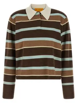 Guest In Residence Cropped Striped Cashmere Rugby Sweater - Multicolor