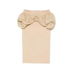 Max Mara MAX MARA Fitted Skirt With Ruffle Detail Cream