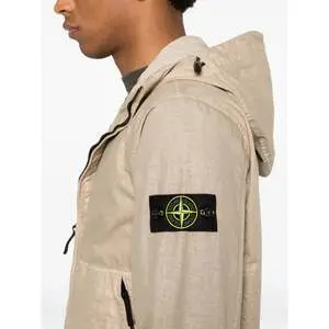 Stone Island Hooded Jacket With Zip Fastening