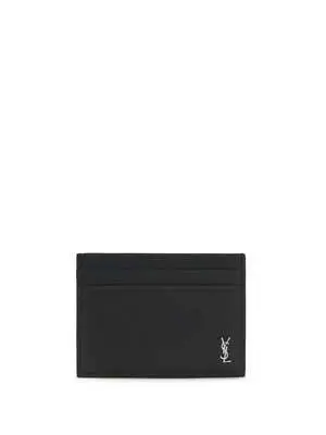 Saint Laurent Tiny Cassandre Card Holder - Black
