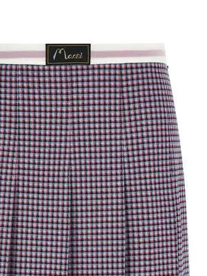 Marni Houndstooth Pleated Miniskirt - Purple