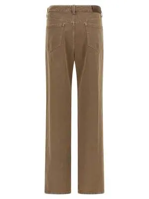 Brunello Cucinelli Garment-dyed Denim Trousers - Cream