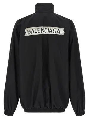 Balenciaga Masking Tape' Printed Tech Cotton Poplin Sweatshirt