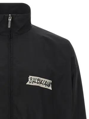 Balenciaga Masking Tape' Printed Tech Cotton Poplin Sweatshirt