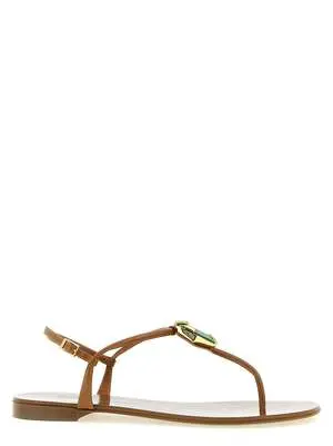 GIUSEPPE ZANOTTI Ganass" Embellished Leather Thong Sandals