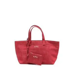 A.p.c. Cotton Tote Bag With Zip Fastening - Red