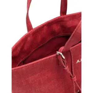 A.p.c. Cotton Tote Bag With Zip Fastening - Red