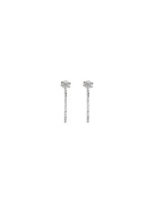 SELF-PORTRAIT Crystal Bow Drop Earrings - Silver