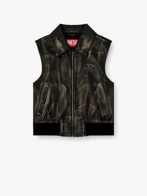 DIESEL® DIESEL G-INKO Sleeveless Faux Leather Jacket Multicolor
