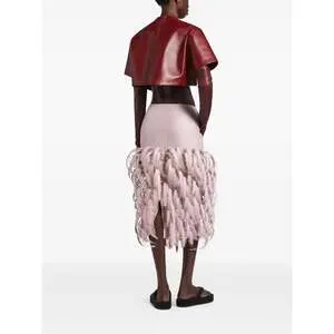Balenciaga Cropped Lambskin Top - Red