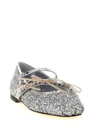 JIMMY CHOO Loli Ballet Flats With Crystal Embellishments