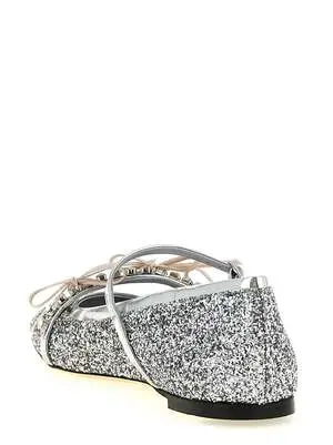 JIMMY CHOO Loli Ballet Flats With Crystal Embellishments