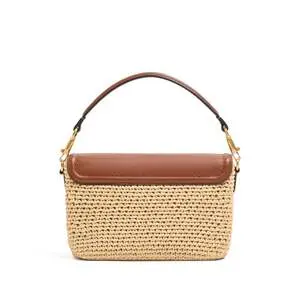 Valentino Garavani Raffia And Calf Leather Shoulder Bag