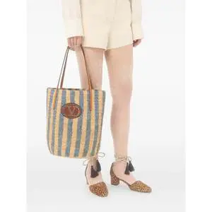 Valentino Garavani Hand-woven Raffia Shopping Bag