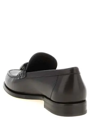 FERRAGAMO Teatro Leather Loafers With Gancini Detail