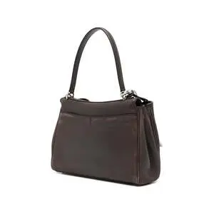 Balenciaga Dark Calf Leather Turn-lock Tote Bag - Brown