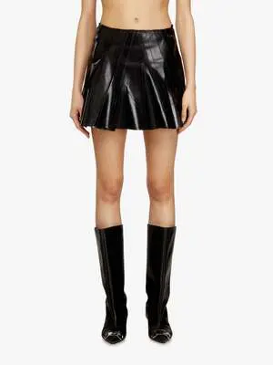 DIESEL® Virgin Wool Blend Pleated Mini Skirt